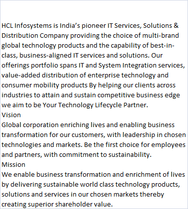HCL Infosystems Ltd