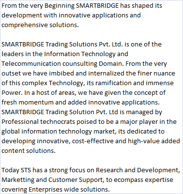 Smart Bridge Trading Solutions Pvt Ltd